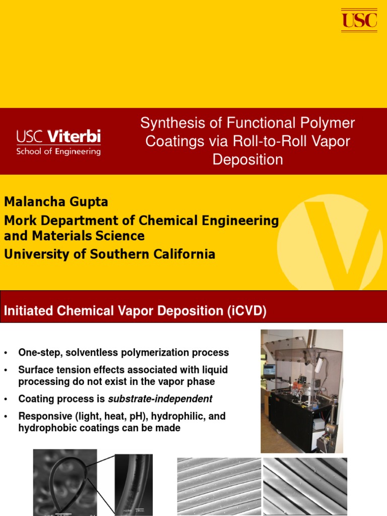 Synthesis of Functional Polymer Coatings Via Roll-to-Roll Vapor ...