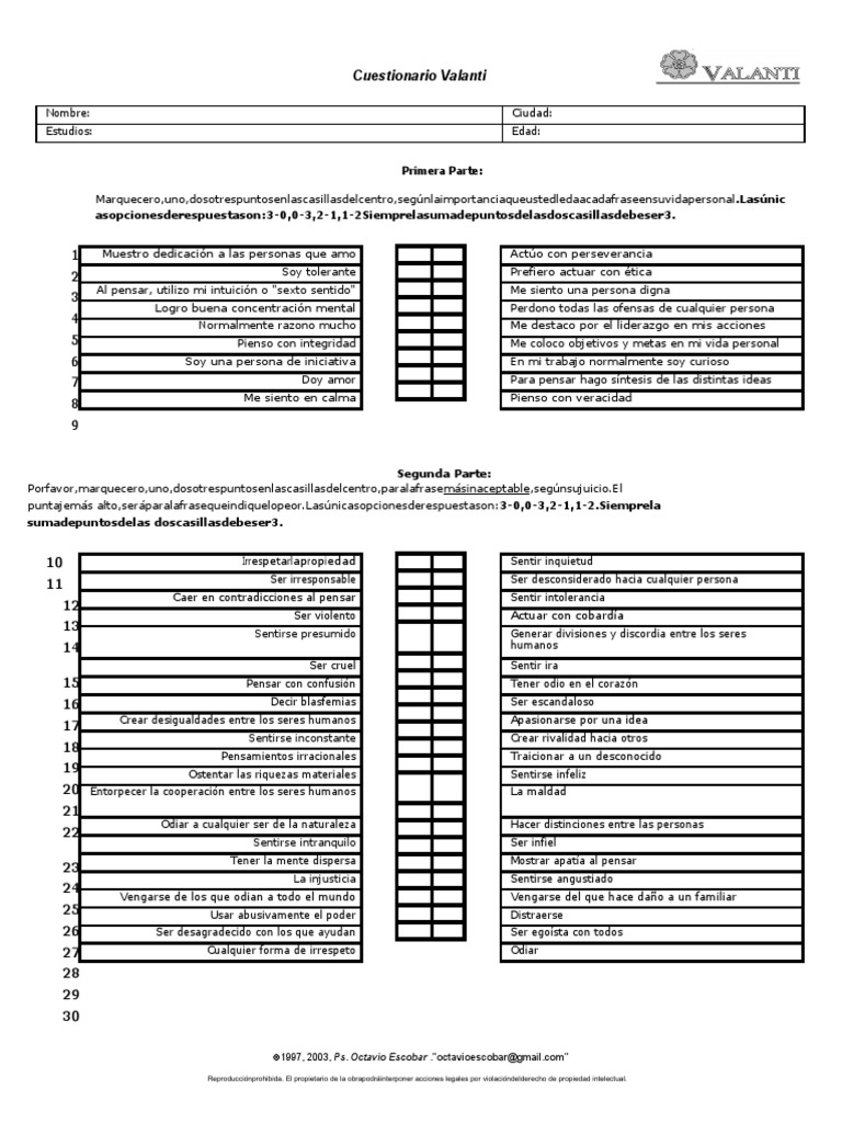 Prueba Valanti | PDF