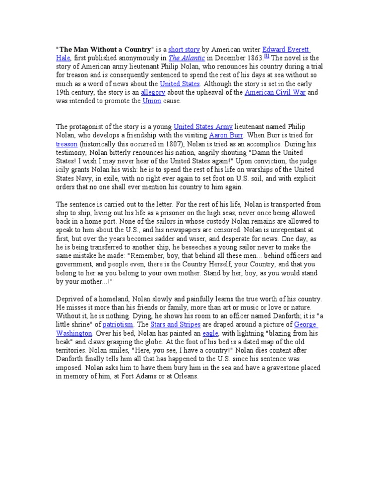 A Man Without A Country Buod | PDF | Violence