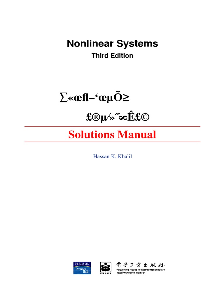 Hassan K. Khalil - Complete Solution Manual For Nonlinear Systems | PDF | Systems Science ...