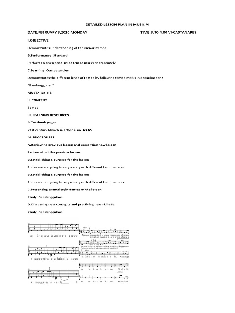 Understanding Tempo in Pandangguhan | PDF | Education Theory ...