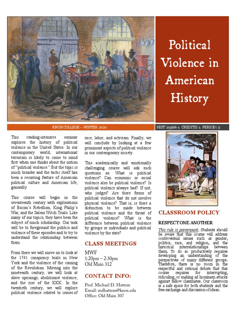 Political Violence in American History SYLLABUS | PDF | Reconstruction ...