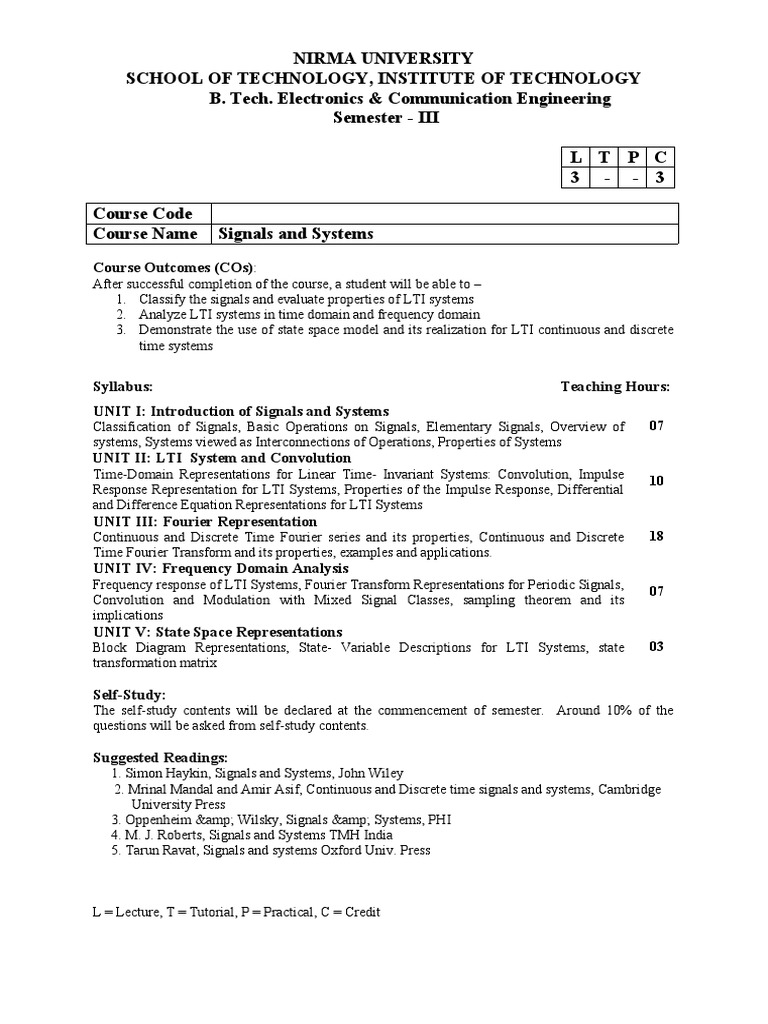 Analysis of Signals and Systems: An Introduction to Signal Processing ...