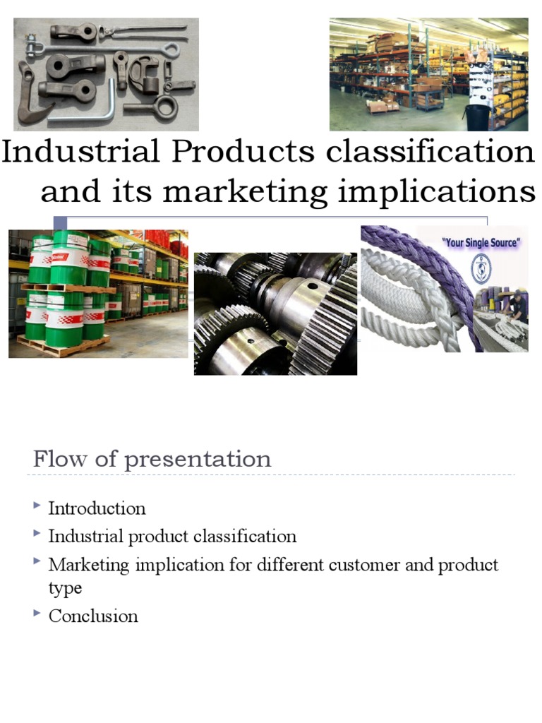 Industrial Products Classification and Its Marketing Implications | PDF ...