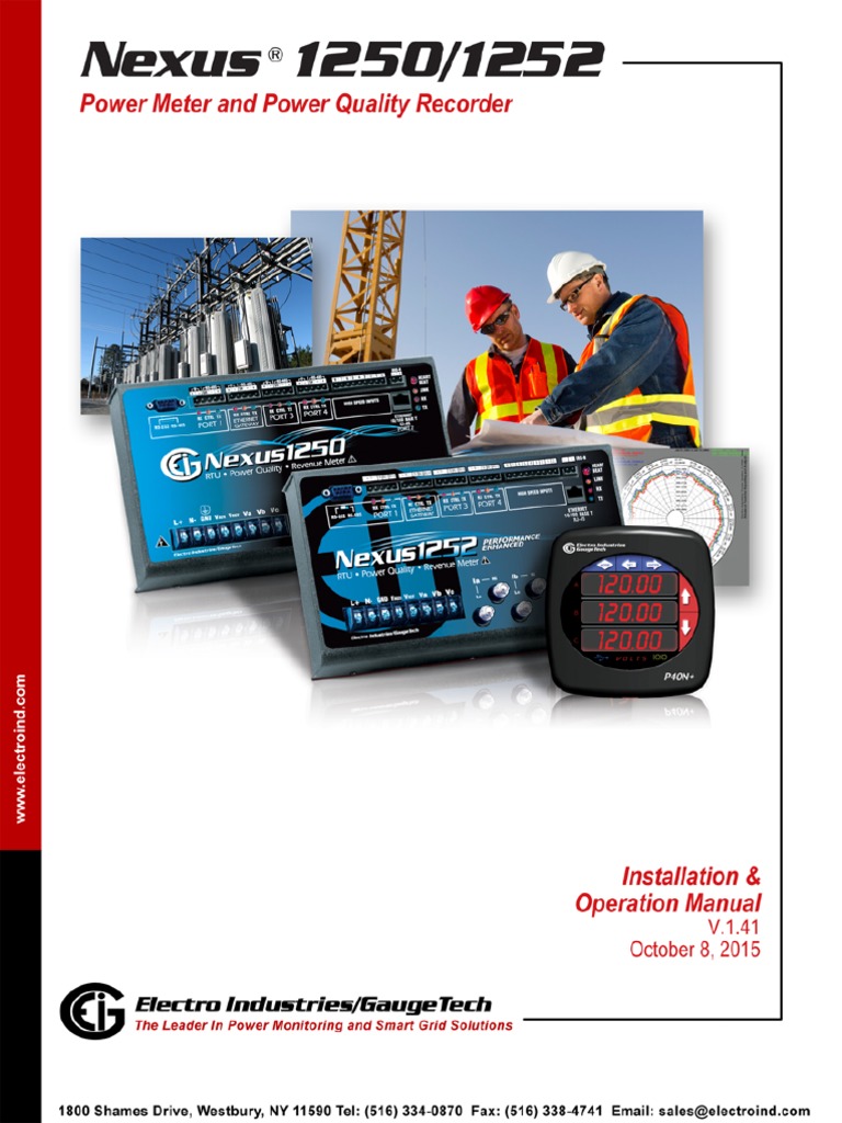 Nexus 1250 1252 Power Meter User Manual V.1.41 - E107706 | PDF | Power ...