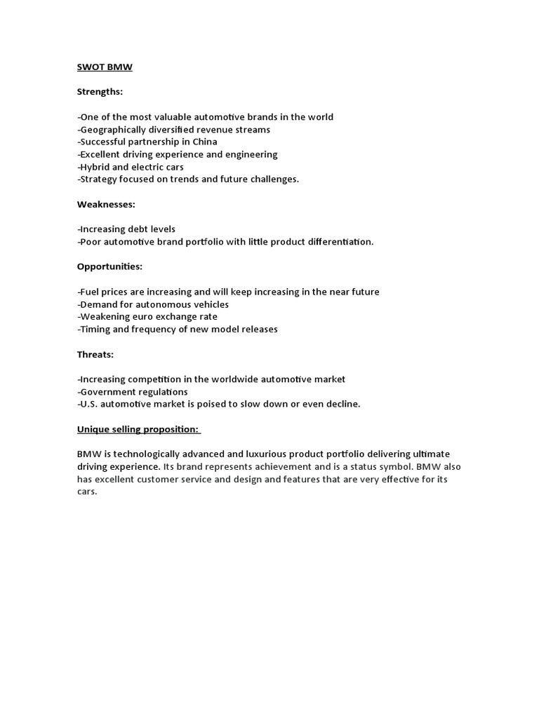 Swot BMW | PDF