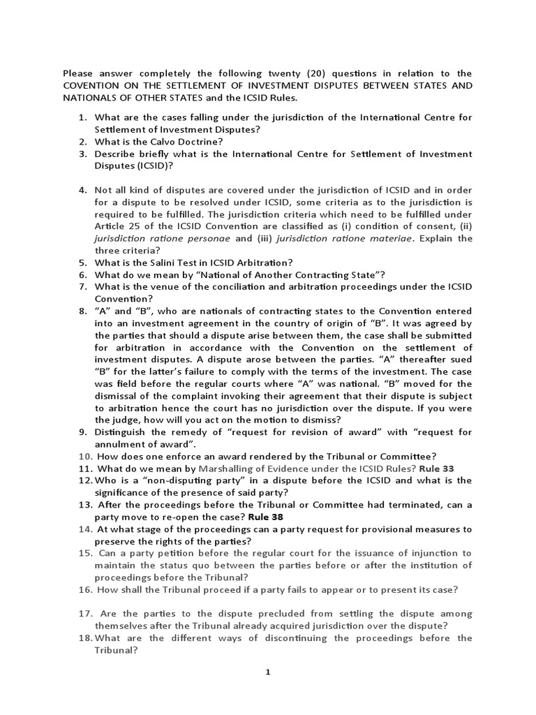 Jurisdiction Ratione Personae and (Iii) Jurisdiction Ratione Materiae ...