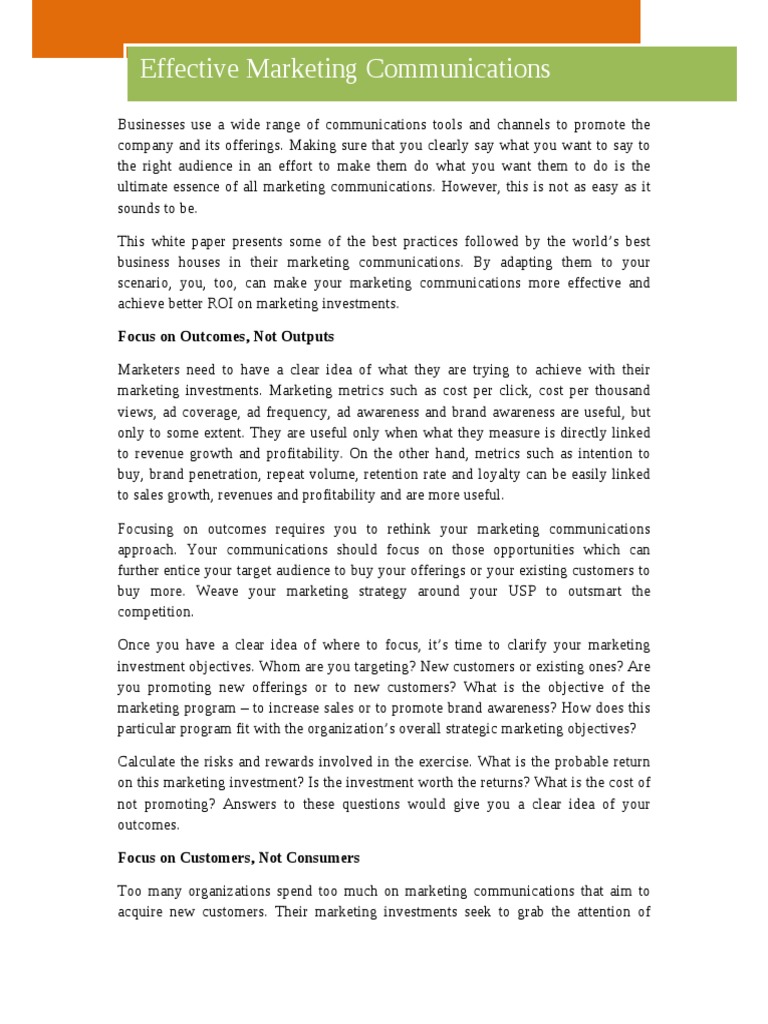 23 - Effective Marketing Communications | PDF | Marketing ...