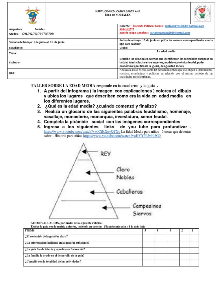Guía Edad Media Sociales Septimos PDF | PDF | Edades medias | Feudalismo