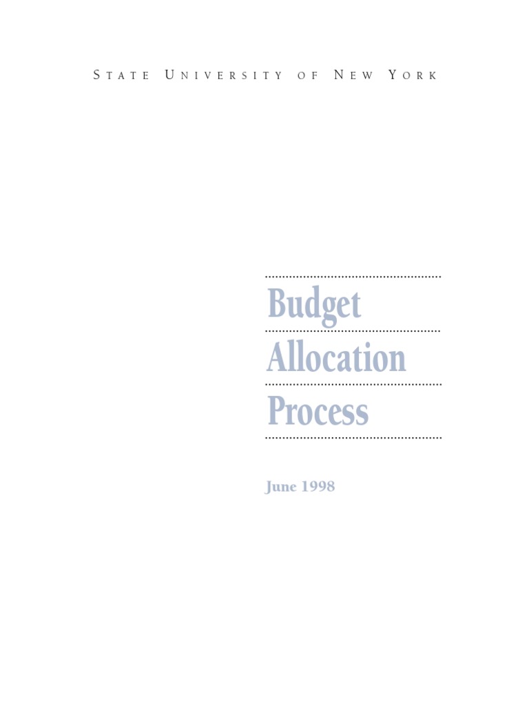 Budget Allocation Process: S U N Y | PDF | Tuition Payments | University