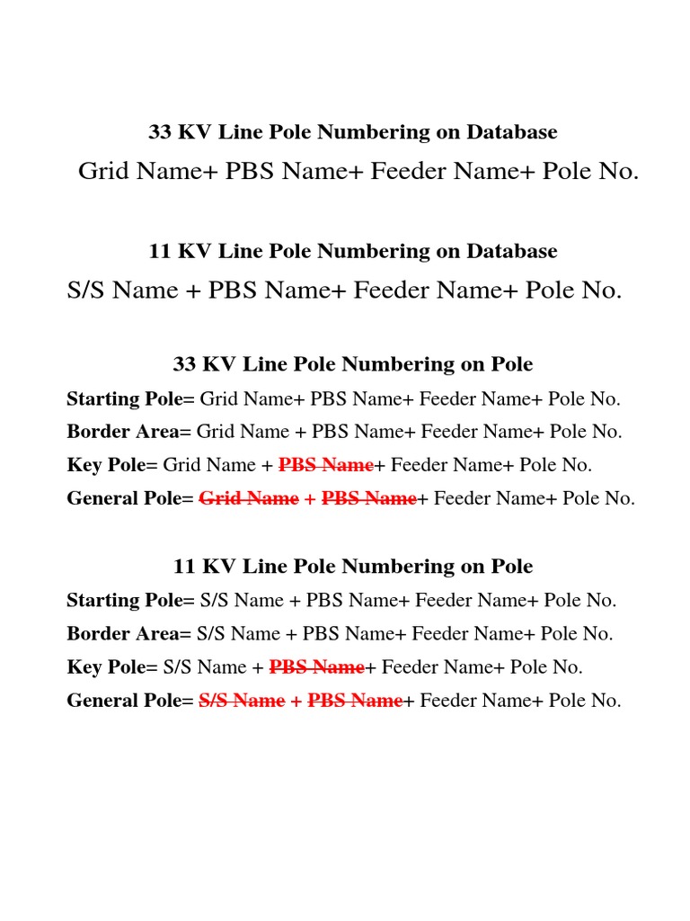 At A Glance of Pole Numbering | PDF