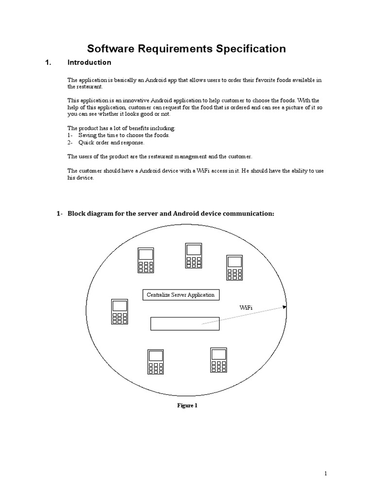 Software Requirements Specification: 1-Block Diagram For The Server and ...