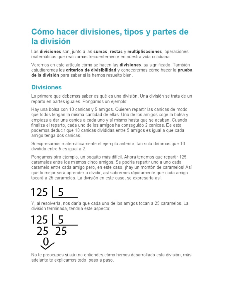 Cómo Hacer Divisiones | PDF