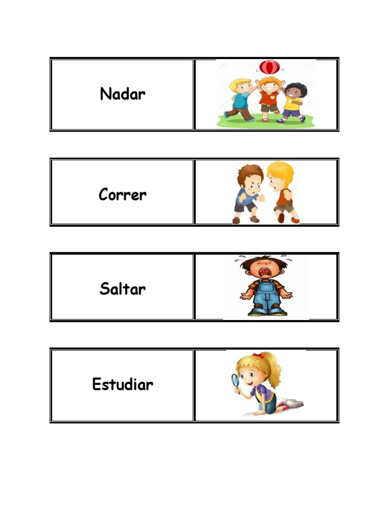 Domino de Los Verbos | PDF