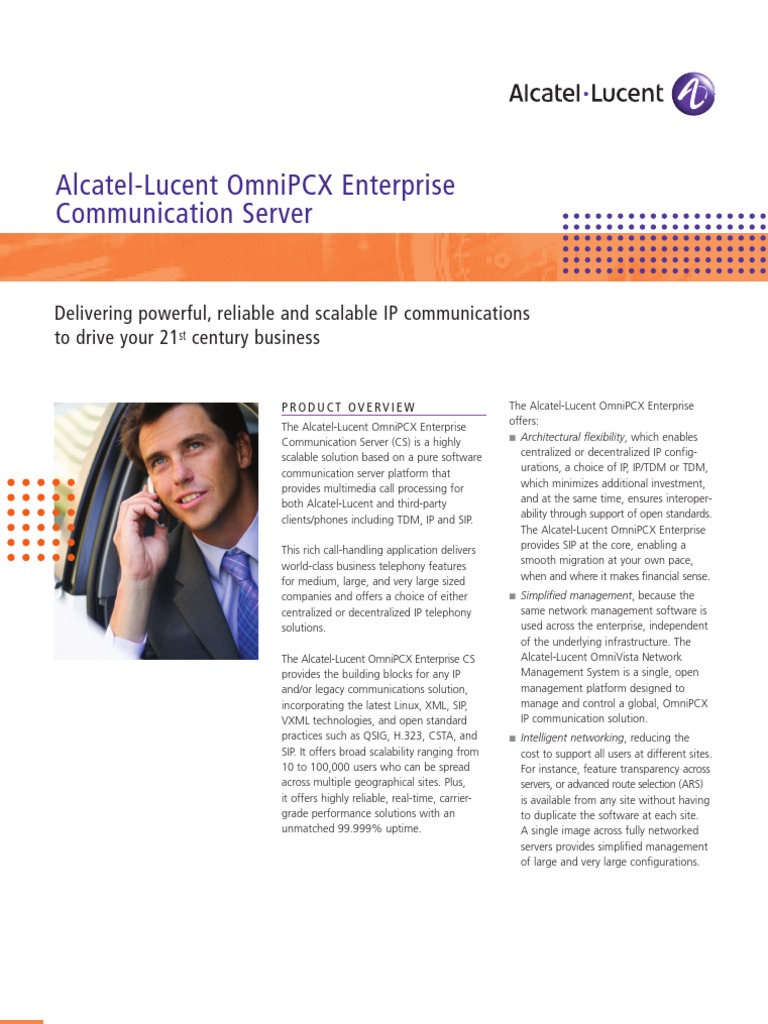 Alcatel-Lucent PCX - OXE - Brochure | PDF | Interactive Voice Response | Session Initiation Protocol