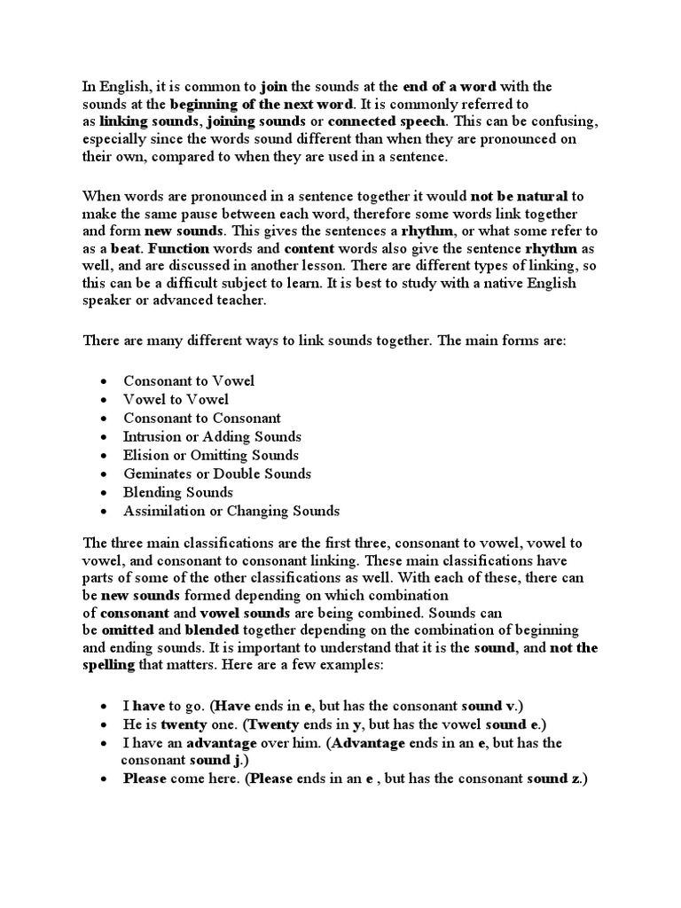 Connected Speech Rules | PDF | Consonant | Vowel