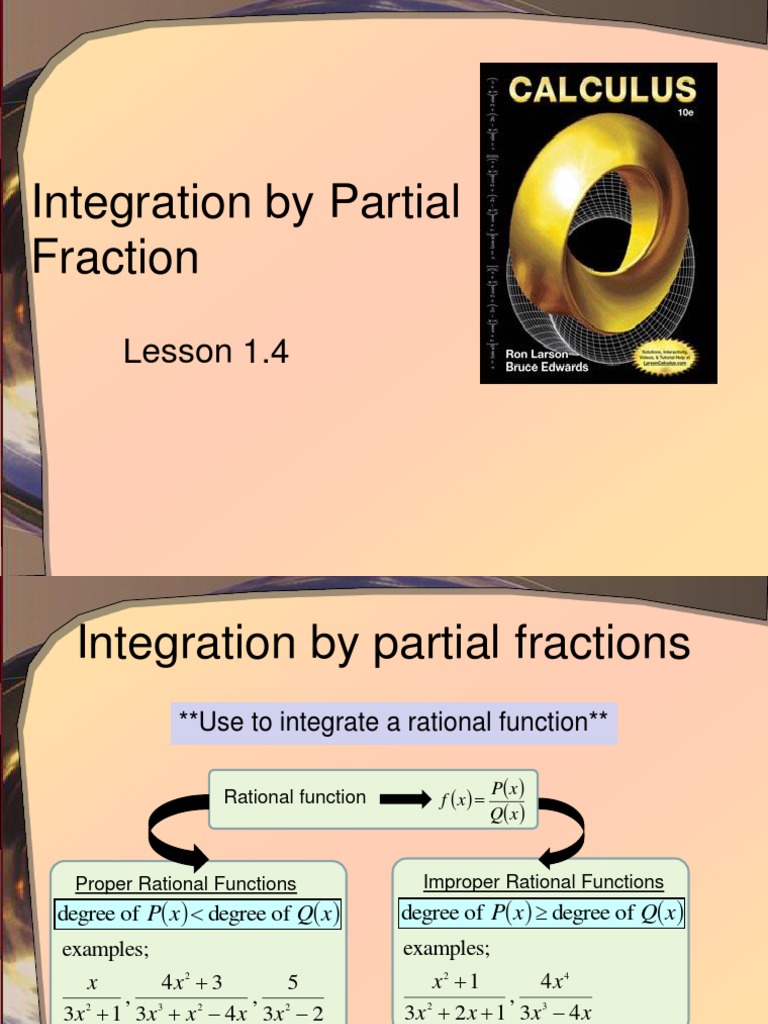 Lesson 1.4 - Integration by Partial Fraction | PDF | Fraction ...