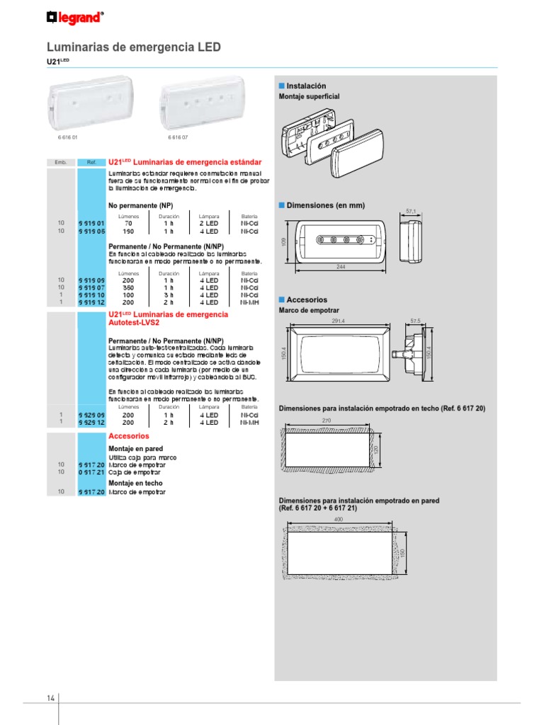 U21 LED LEGRAND | PDF | Dispositivos ópticos | Electricidad