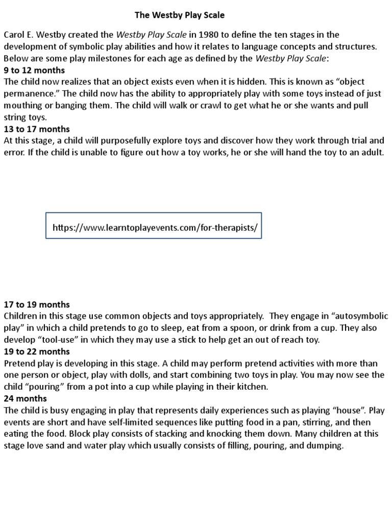 Westby Playscale | PDF | Toys | Psychological Concepts