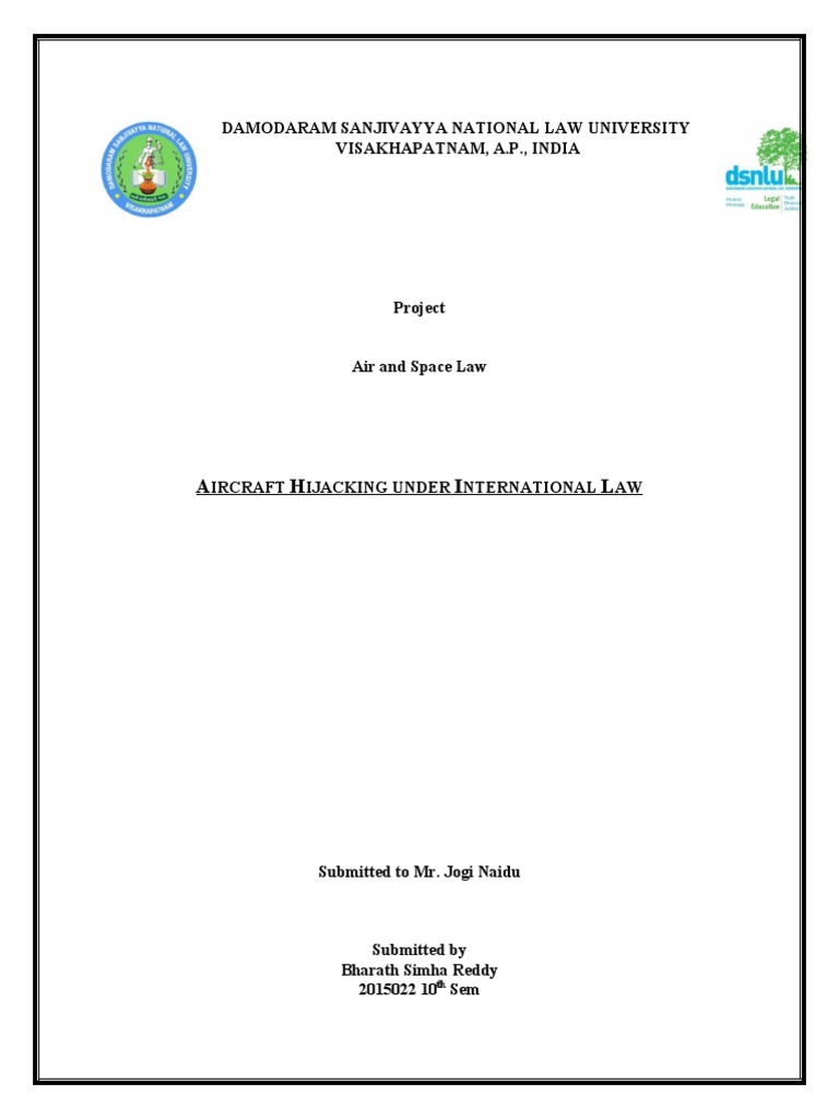 Air and Space Law | PDF | Aircraft Hijackings | Crime & Violence