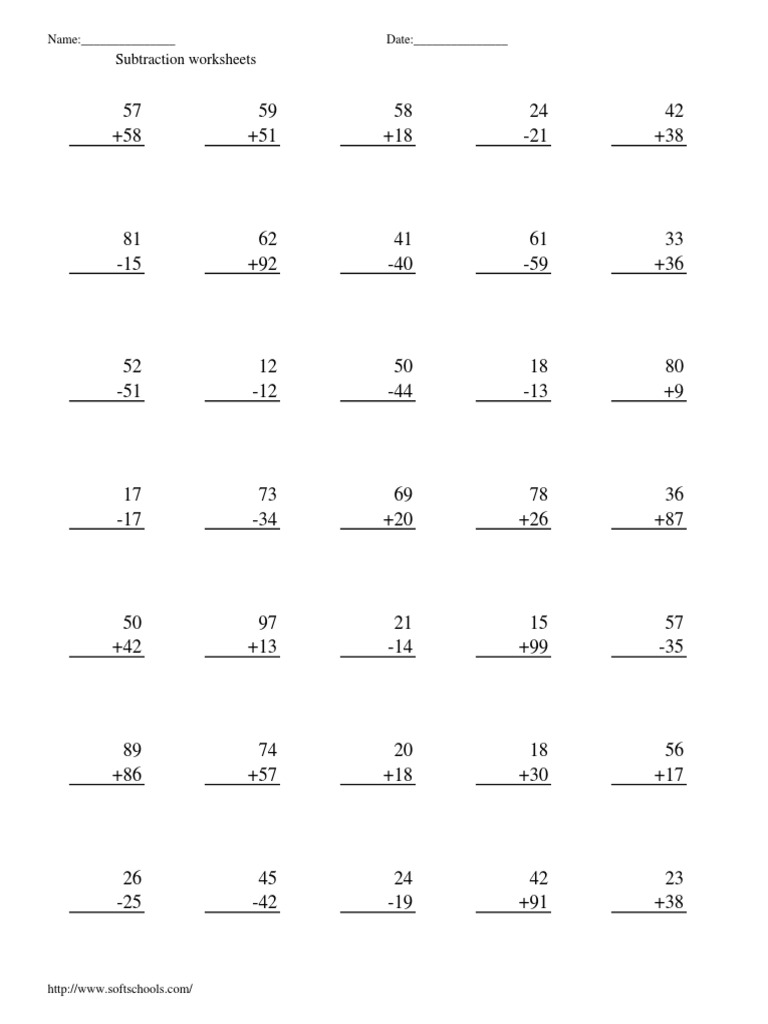 Addition Subtraction 1st