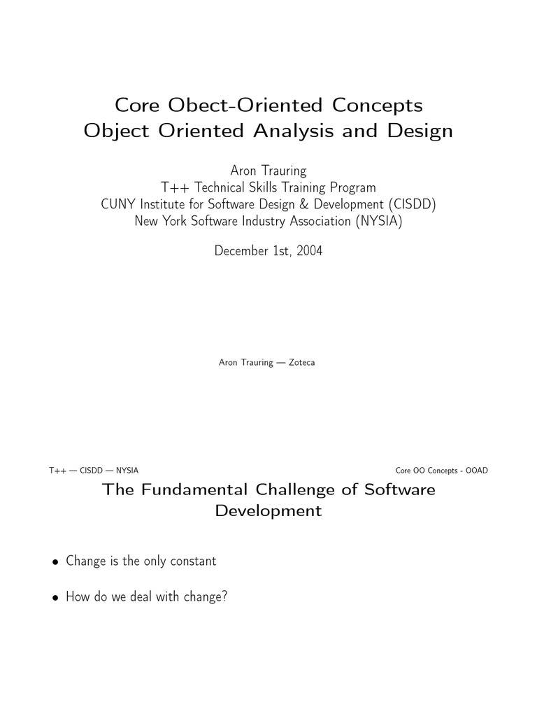 Core Obect-Oriented Concepts Object Oriented Analysis and Design | PDF | Inheritance (Object ...