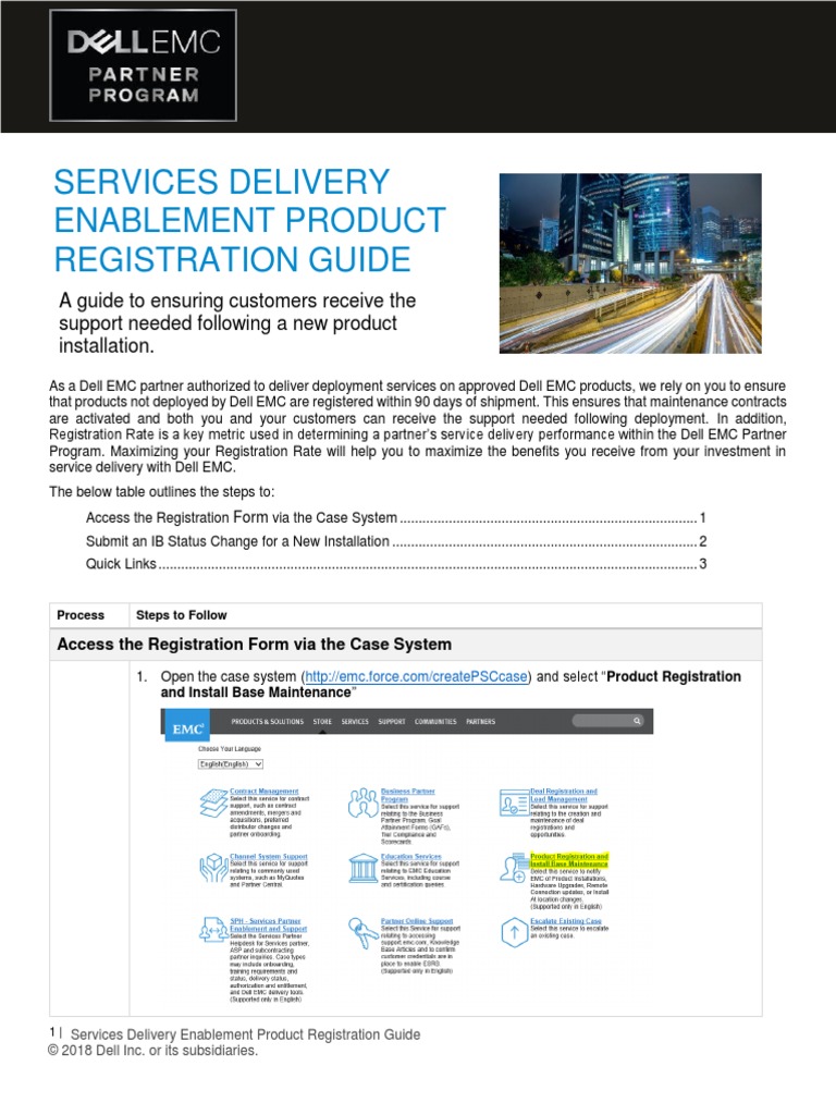Services Delivery Enablement Product Registration Guide | PDF | Dell | Computing
