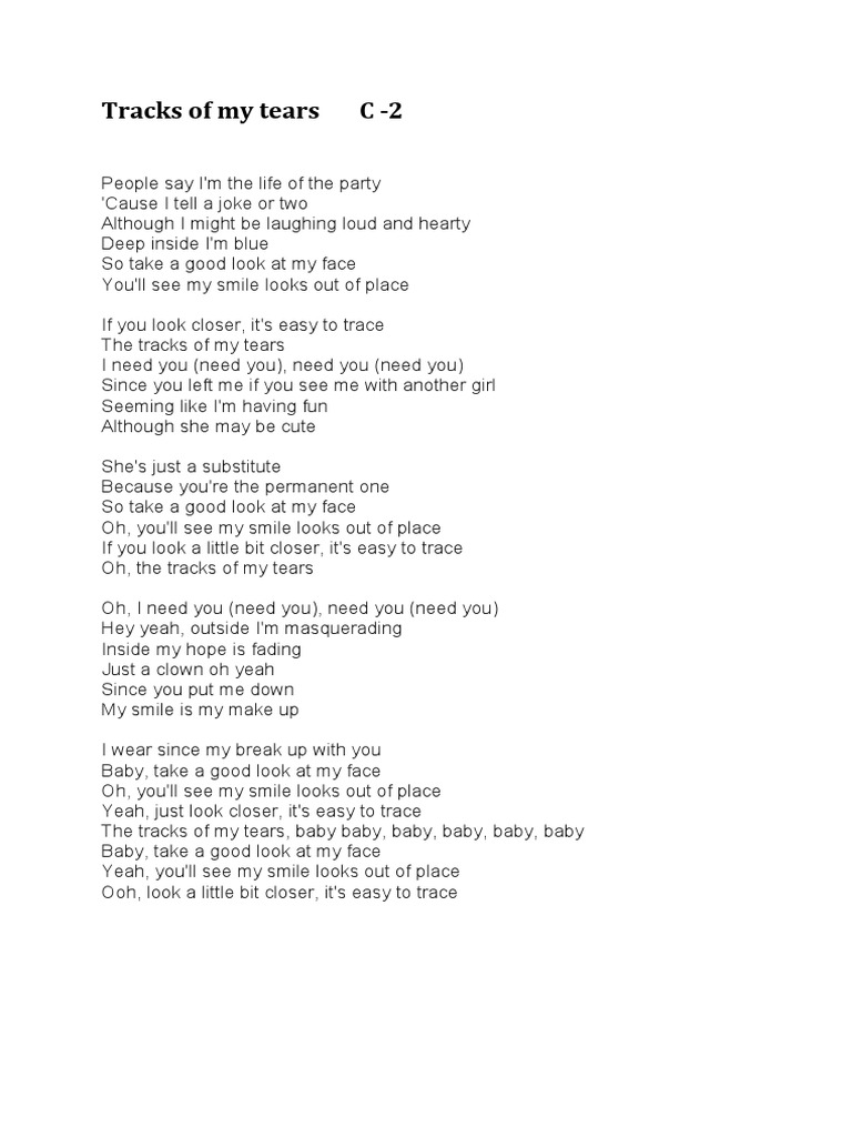 Tracks of My Tears | PDF