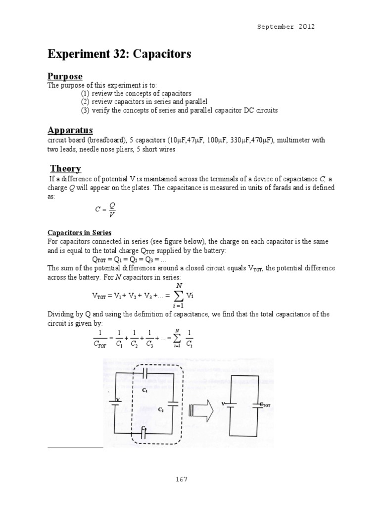 32 Capacitor Experiment | PDF | Series And Parallel Circuits | Capacitance