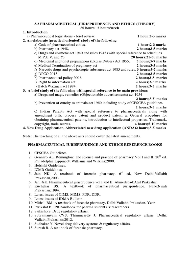 Pharmaceutical Jurisprudence PDF | PDF | Pharmacy | Drugs