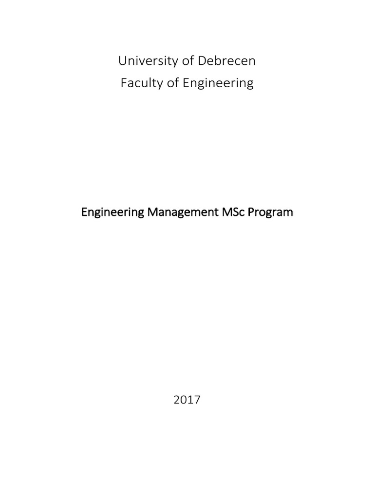 Engineering Managment MSC Bulletin 2017 | PDF | Master's Degree ...