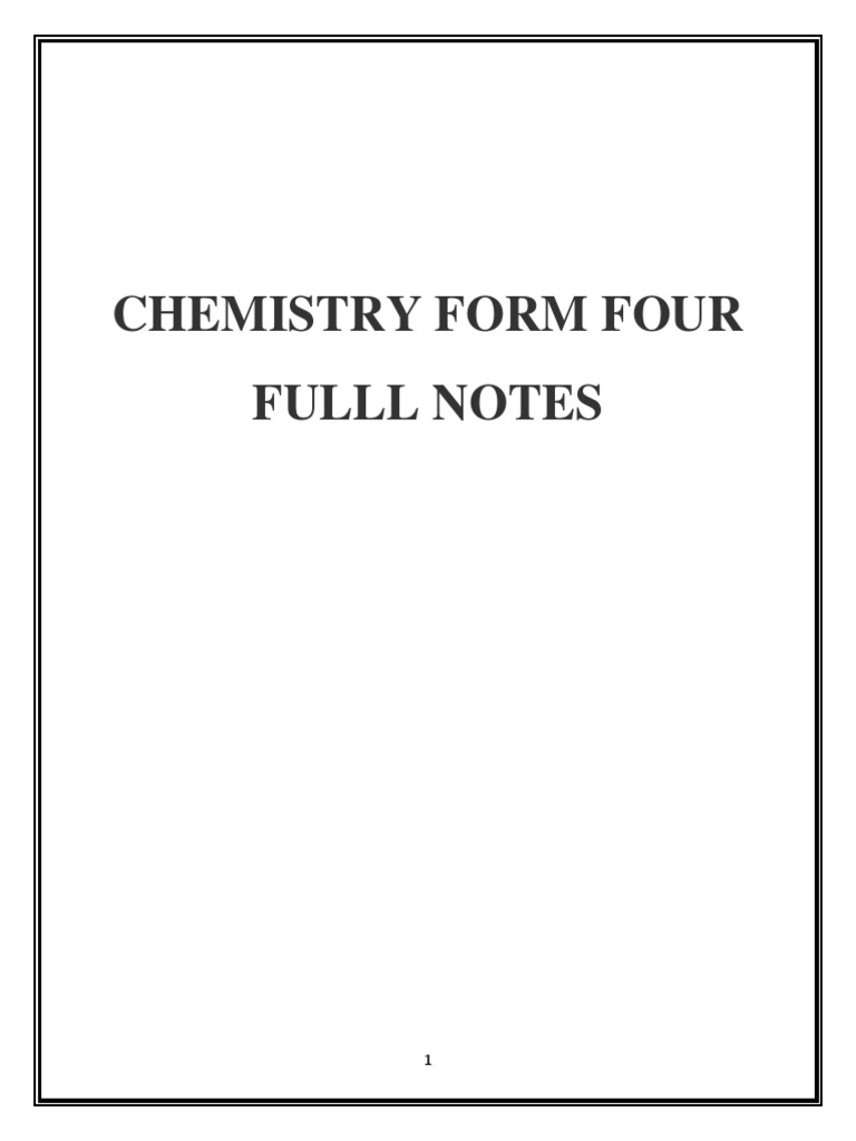 Chemistry Form Four PDF | PDF | Chlorine | Sulfuric Acid