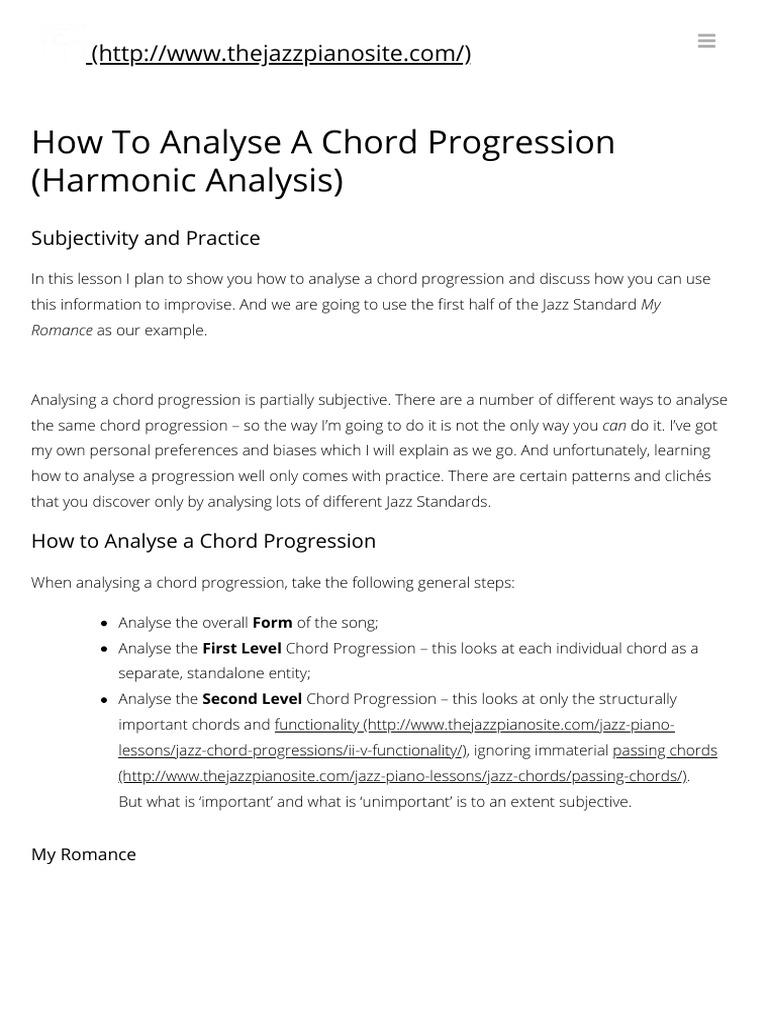 Analyzing Jazz Chord Progressions | PDF | Chord (Music) | Harmony