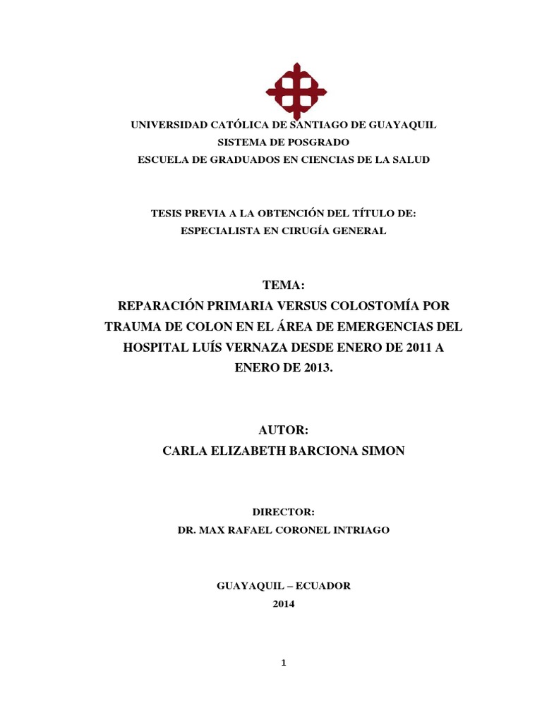 Comparativa de Rafia Primaria y Colostomía | PDF | Intestino grueso ...