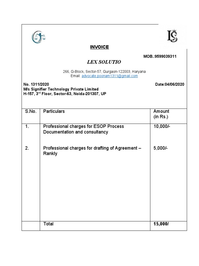 Legal Invoice Template