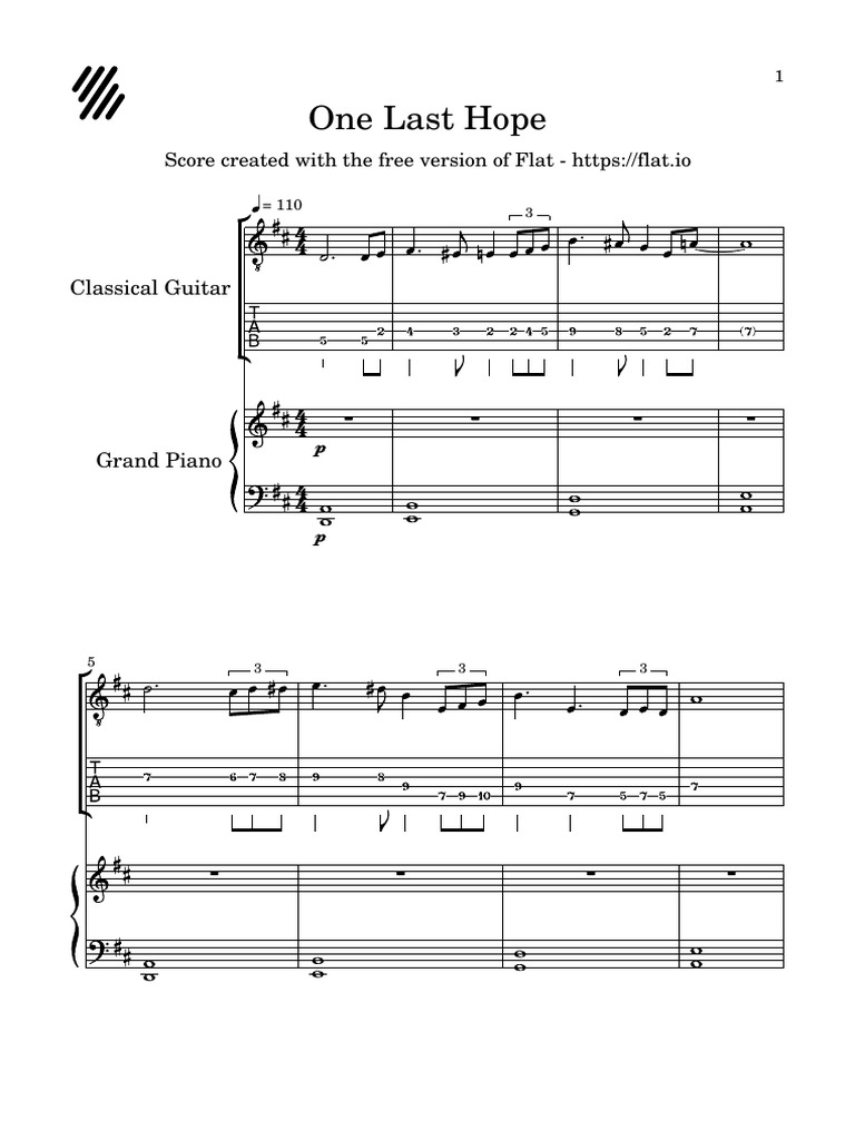 Classical Guitar & Piano Score | PDF