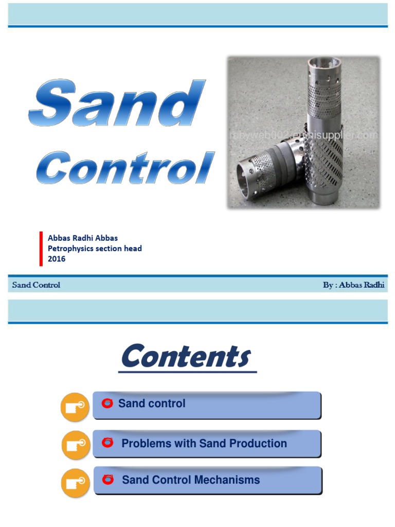 09 Sand Control Abbas Radhi Pdf Sand Oil Well