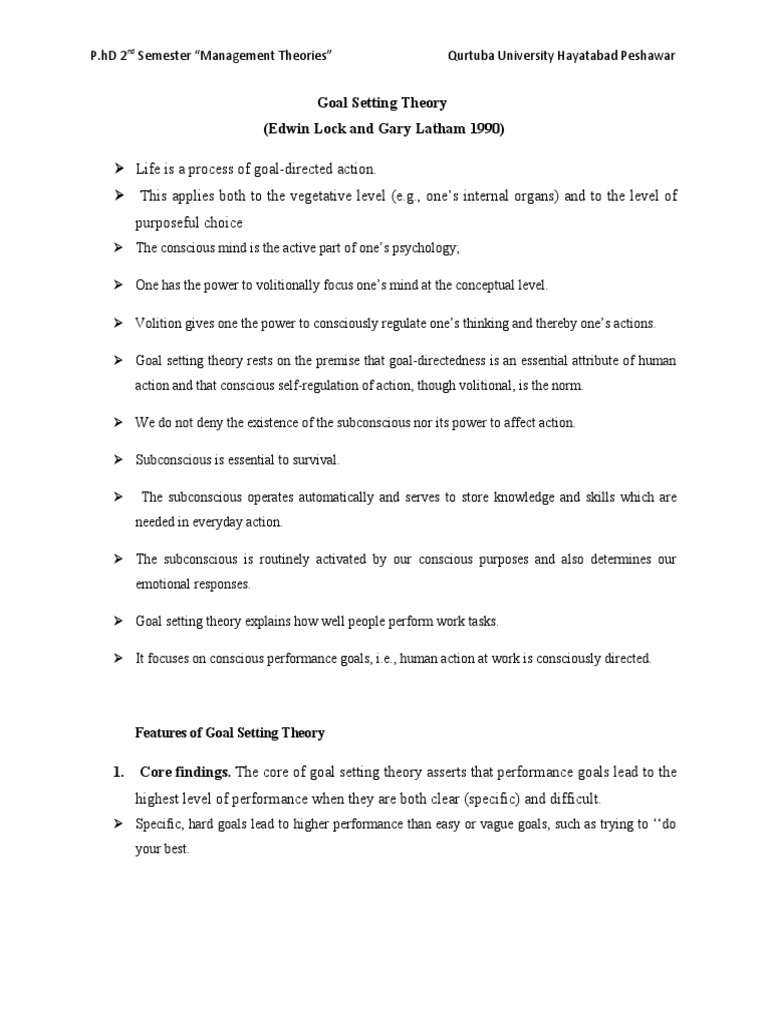 2nd Lecture | PDF | Self Efficacy | Goal Setting
