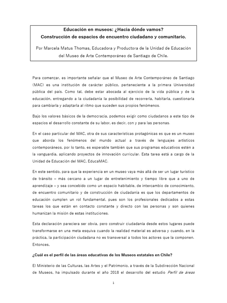 Marcela Matus Thomas - Educación en Museos | Descargar gratis PDF ...