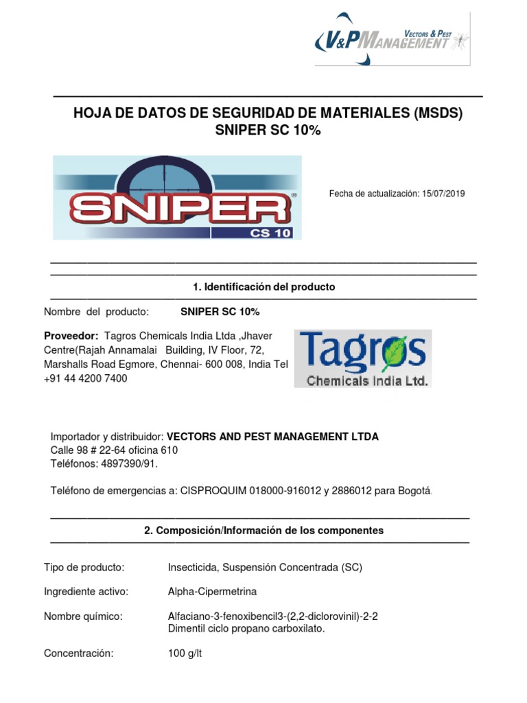 HDS Sniper SC 10 | PDF | Contaminación | Agua