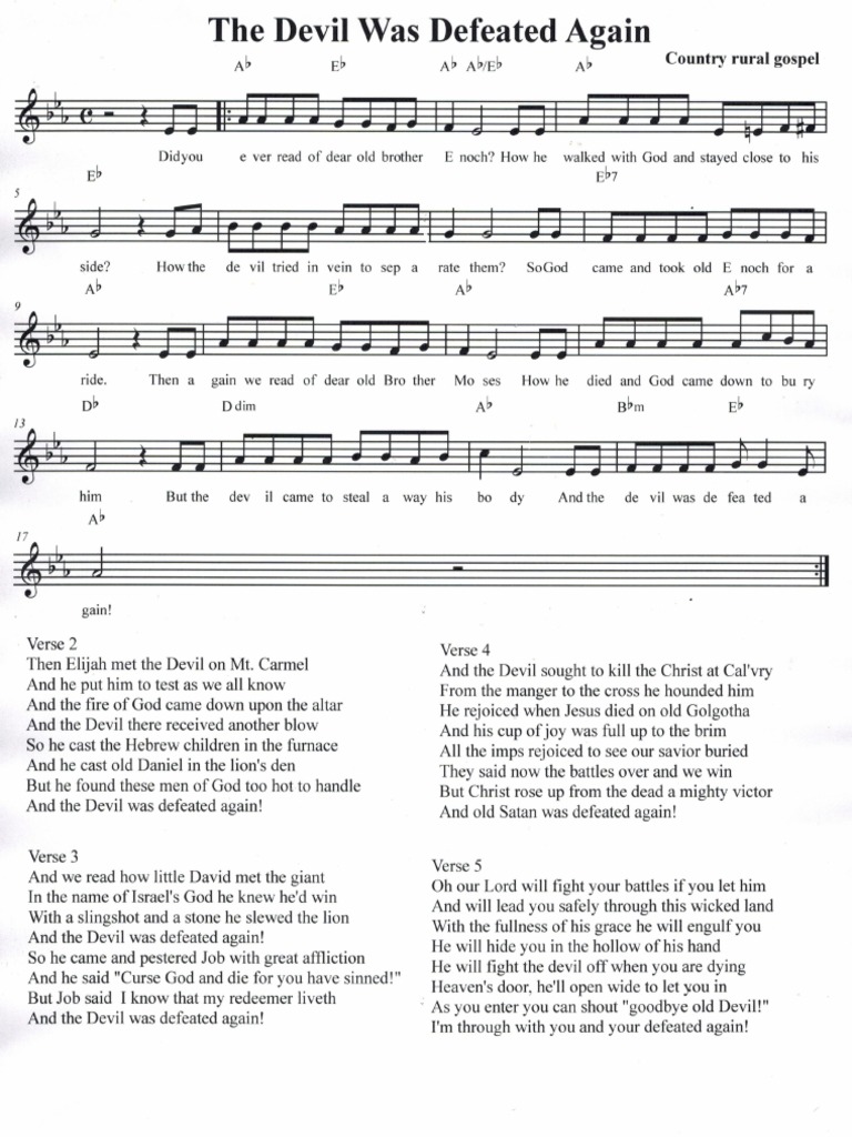 "The Devil Was Defeated Again" Song | PDF