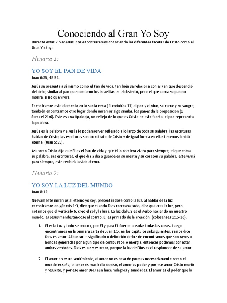 Conociendo Al Gran Yo Soy Parte 1 | PDF | Cristo (título) | Salvación
