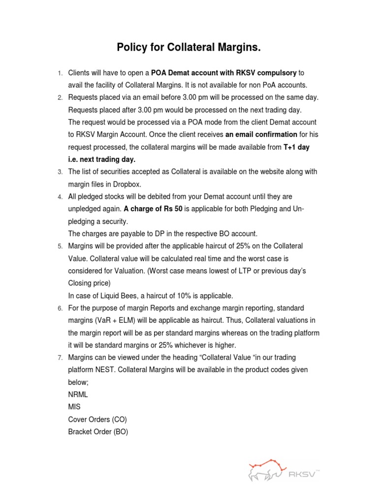 Collateral Margin Policy Guide | PDF | Margin (Finance) | Stocks