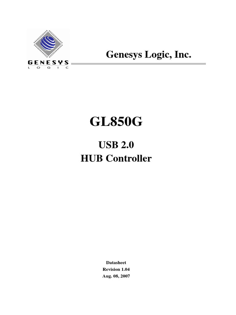 Genesys Logic, Inc.: Datasheet Revision 1.04 Aug. 08, 2007 | PDF | Usb ...