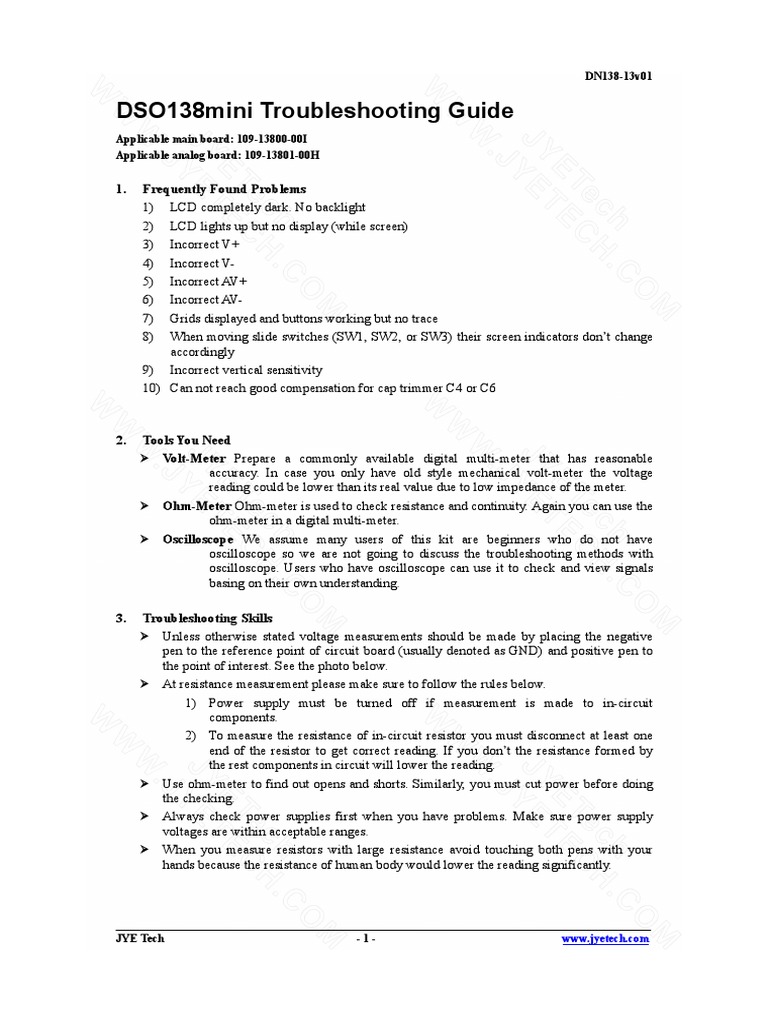 Dso138 Mini Troubleshooting Guide | PDF | Liquid Crystal Display ...