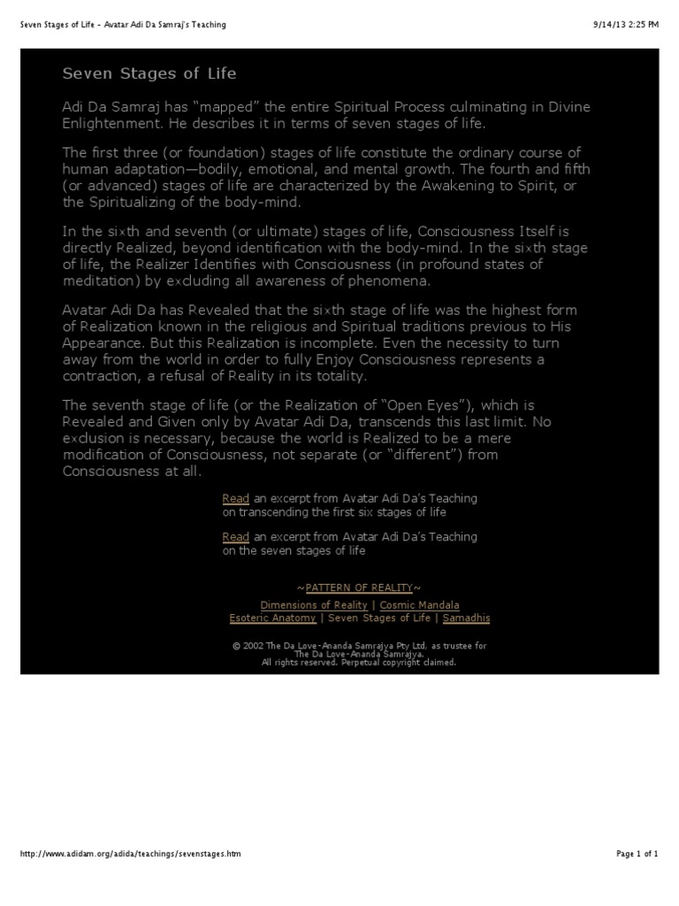 Seven Stages of Life PDF | PDF | Spirituality | Metaphysics