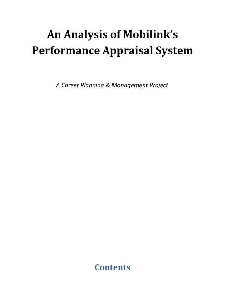 An Analysis of Mobilink's Performance Appraisal System: A Career ...