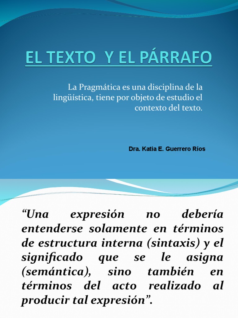 El Parrafo y El Texto | PDF | Palabra | Oración (Lingüística)