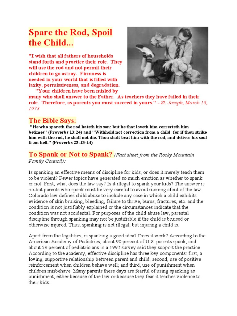 Spare The Rod | PDF | Spanking | Human Development