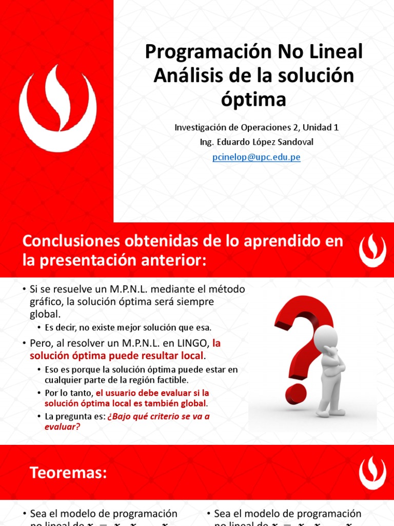 1 - 2 Programación No Lineal Análisis de La Solución Óptima | PDF | Programacion no lineal ...